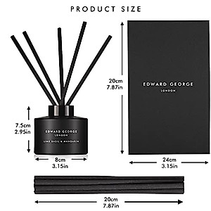 Edward George Reed Diffusers for Home Pomegranate Noir Fragrance Oil Reed Diffuser Set with 10 Oil Diffuser Sticks, 5.6 fl oz