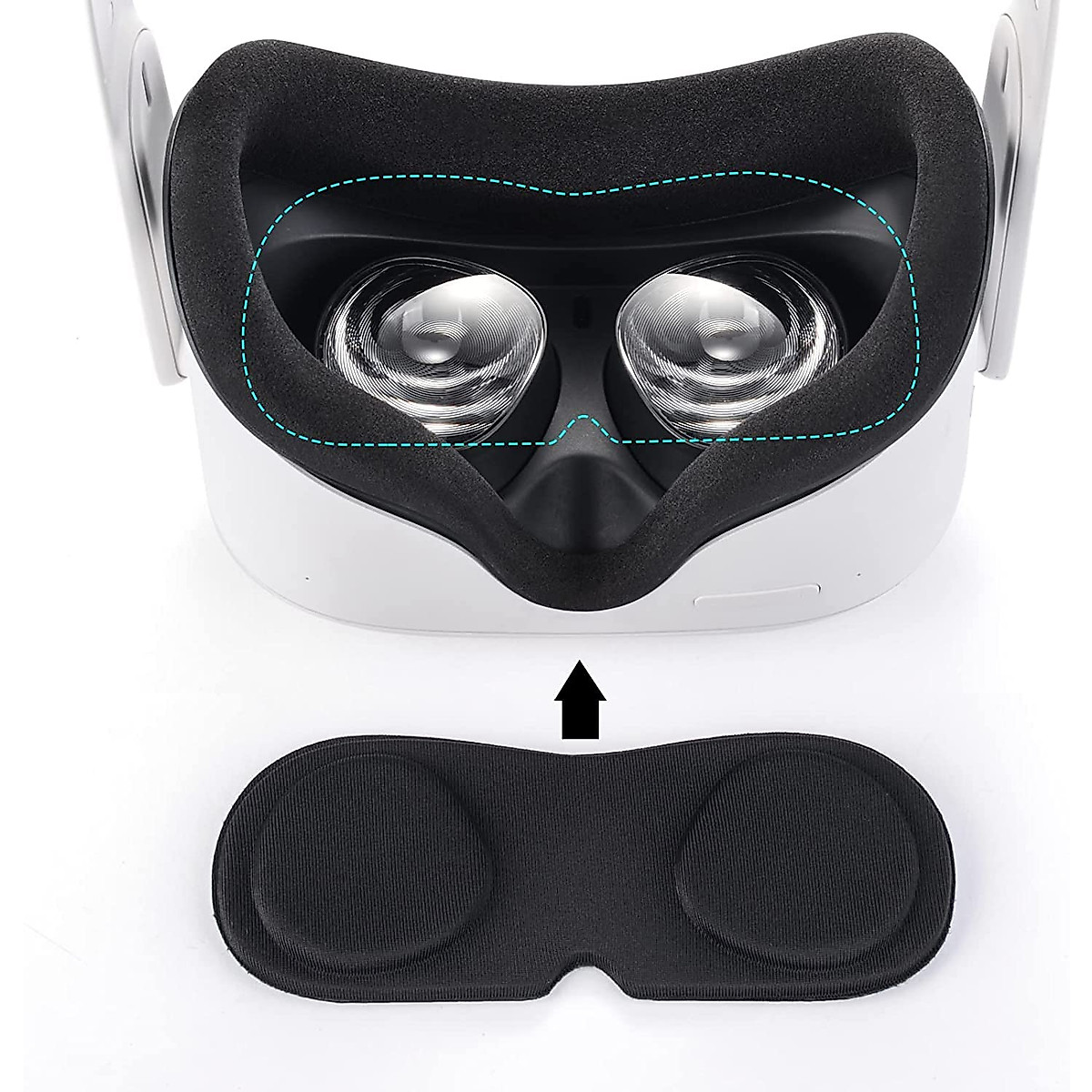 3 in 1 VR Head Strap Pad Headband Balance Cushion & VR Power Bank Fixing Strap Replacement & Lens Protector Pad for Oculus Quest 2 Elite Strap,Quest 2 Accessories.…