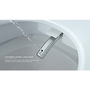 EUROTO Luxury Smart Toilet – Sleek Tankless Design with Foot-Kick Sensor, Heated Seat, Warm Dryer, Adjustable Water Pressure, Auto Open/Close Lid, Dual Flush, Night Light & Remote Control