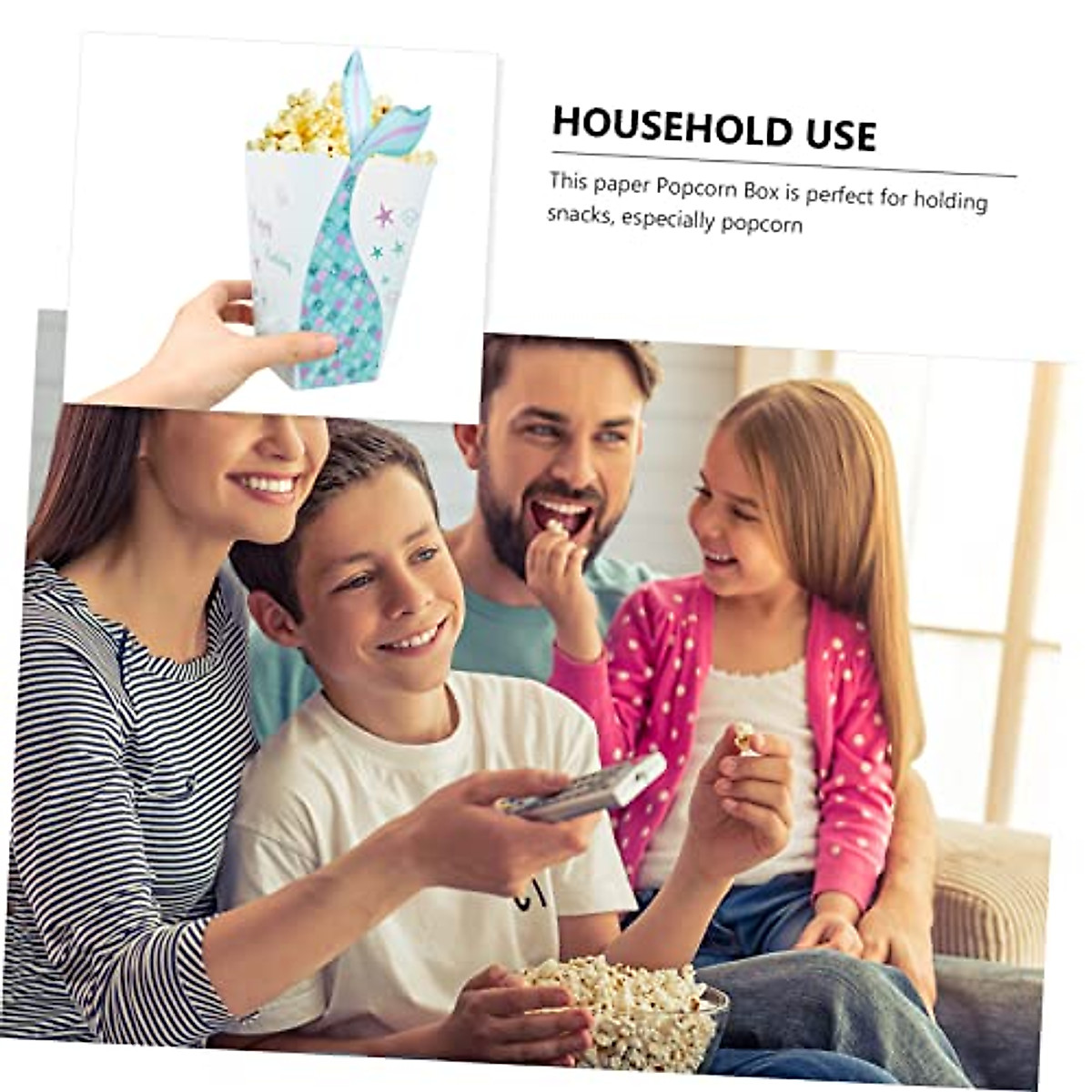 24pcs Popcorn Box Popcorn Box Snack Gift Box Mini Gift Bags for Favors Mini Gift Boxes Food Container Mermaid Popcorn Bucket Candy Table Containers Disposable Popcorn Paper Cup