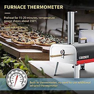 NAIZEA Pizza Oven Outdoor Indoor Use, 13" Multi-Fuel Pizza Maker Portable Wood Fired and Gas Pizza Oven Stainless Steel Pizza Grill with Gas Burner, Wood Tray Pizza Stone, Pizza Peel, Carry Bag