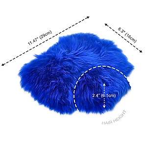 Andalus Brands Pure Australian Sheepskin Fluffy Car Center Console Cover, Luxurious Non-Shedding Furry Arm Rest Cover for Car, Versatile for All Seasons, Blue - (11.47" X 6.3")