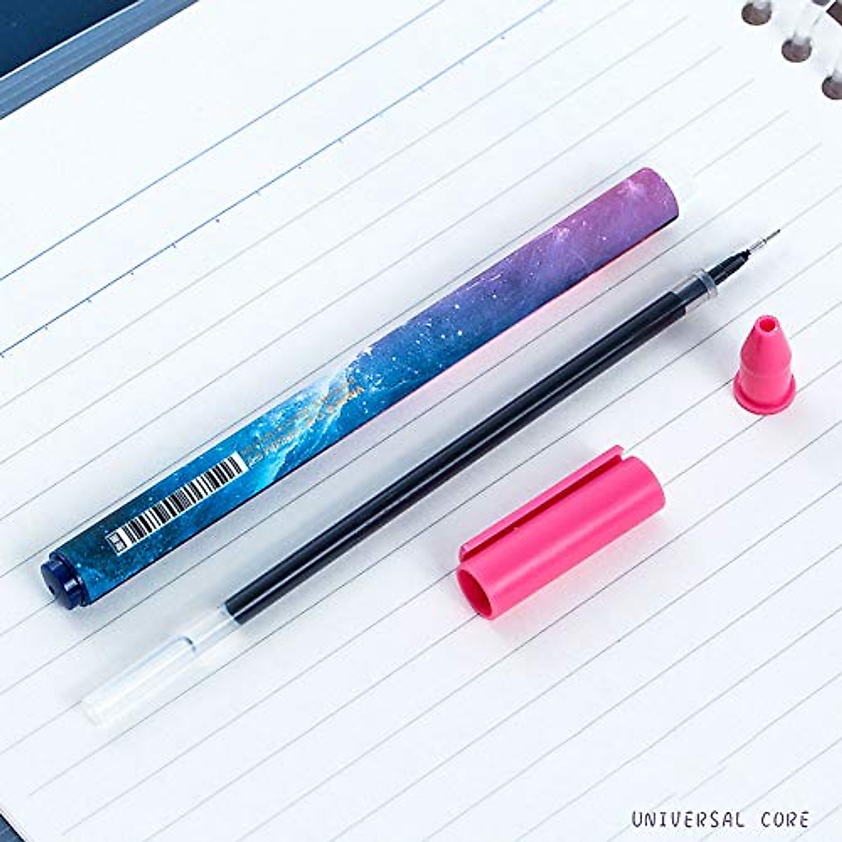 Gel pens 12 Different Constellations and Different Pen Shell Colors 0.5mm Black Ink Writing Pen Pack for Office School Supplies Kids Drawing Pen Gifts for Boys and Girls Students