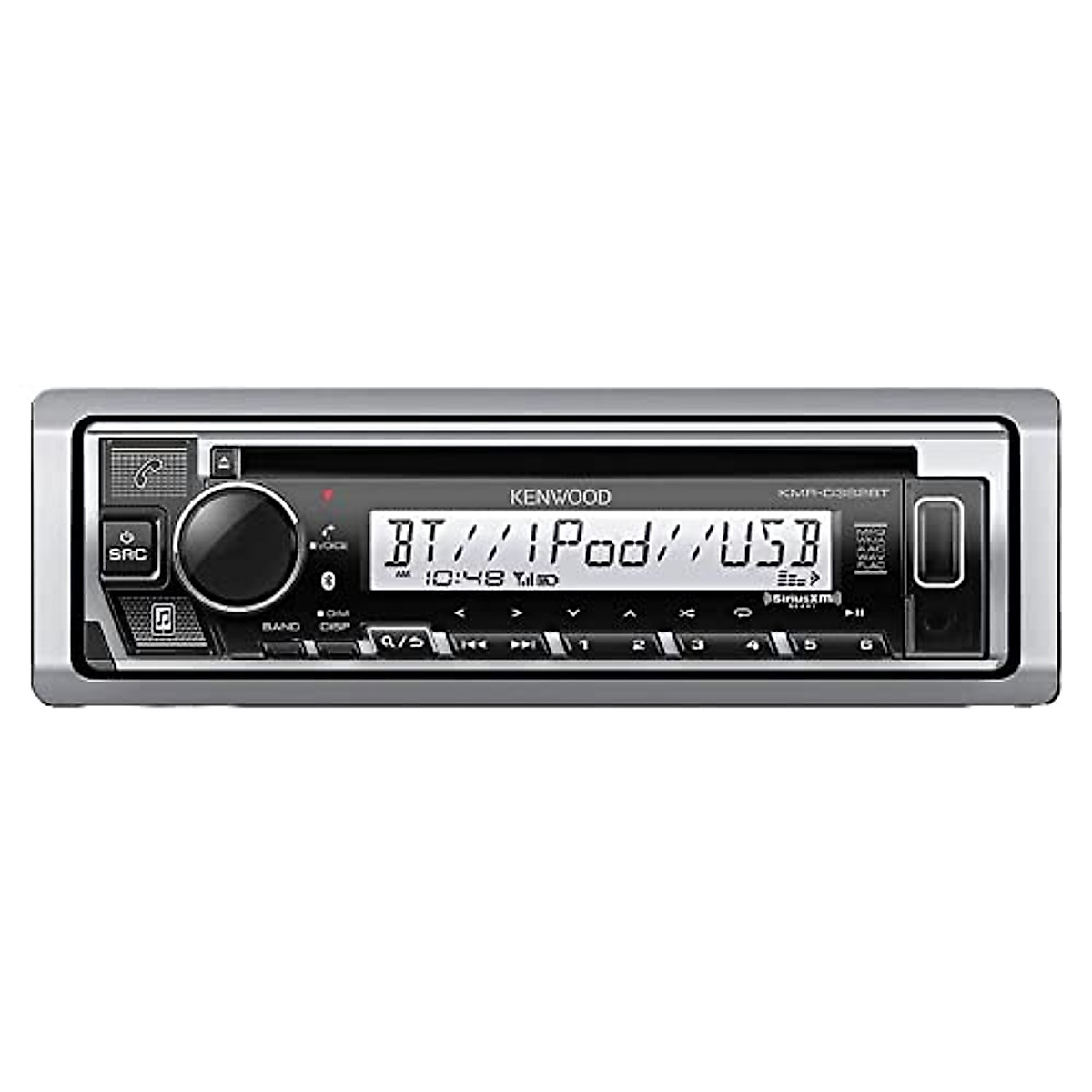 Kenwood KMR-D382BT Car & Marine Stereo - Single Din, Bluetooth Audio, CD USB MP3, Aux in, AM FM Radio SiriusXM Ready, Weatherproof, Multi Color Illumination (Renewed)