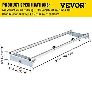 VEVOR Router Sled, 60 inches / 152.4cm Width, Slab Guide Jig for Woodworking with Locking Function, Portable and Easy to Adjust, Trimming Planing Machine for Wood Flattening, Home DIY
