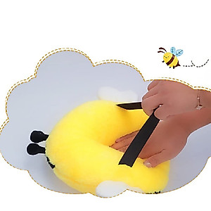 seemehappy Car Headrest Pillow, Cute Bee Neck Pillow for Car, Seat Belt Cover Shoulder Pad,Comfortable Soft Car Seat Pillow for Driving,Head Rest Cushion-Neck Pillow-1PCS