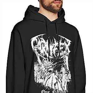 DamonRHalpern Carnifexs Men's Hoodies Sweater Fashion Long Sleeve Top No Pocket Hoodies Hooded Sweatshirt XL Black