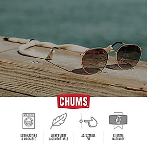 Chums Original Cotton Retainer - Unisex Eyewear Keeper for Sunglasses & Glasses - Adjustable Fit, Washable & Made in USA (Standard-End, Black) , One Size