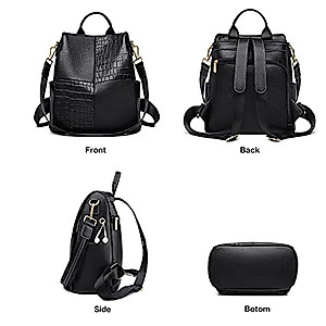 Genuine Cow Leather Women Backpack Purse Crocodile Pattern Anti-theft Casual Shoulder Bag Fashion Lady BackBags