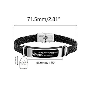 Uloveido Braided Leather Bracelet Engraved Faith Small AS A Mustard Seed Can Move Mountains Matthew 17:20 (Round Mountain Seed)
