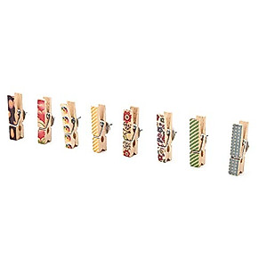 Oumefar 50pcs Wooden Clips Mini Size 35 * 7mm Natural Crude Wood Clips Craft Decoration Pegs for Photo Clips Clothes Clothespin