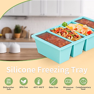 Silicone Freezer Tray for Sauce Cube: GGOW Silicone Freezing Tray for Broth Soup Storage - Freeze 250mL 125mL Souped Portion
