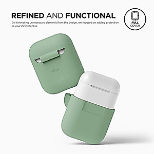 elago Premium Silicone AirPods Case Designed for Apple AirPods 1 and 2 [Front LED Visible] [Pastel Green]