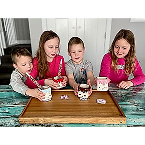 Gem Wares Hot Chocolate Shaped Marshmallow Mugs Set of 4 Kids Hot Cocoa Mugs with Unique Emojis and an Interactive Card Game, Fun Marshmallow Cups for Hot and Cold Drinks