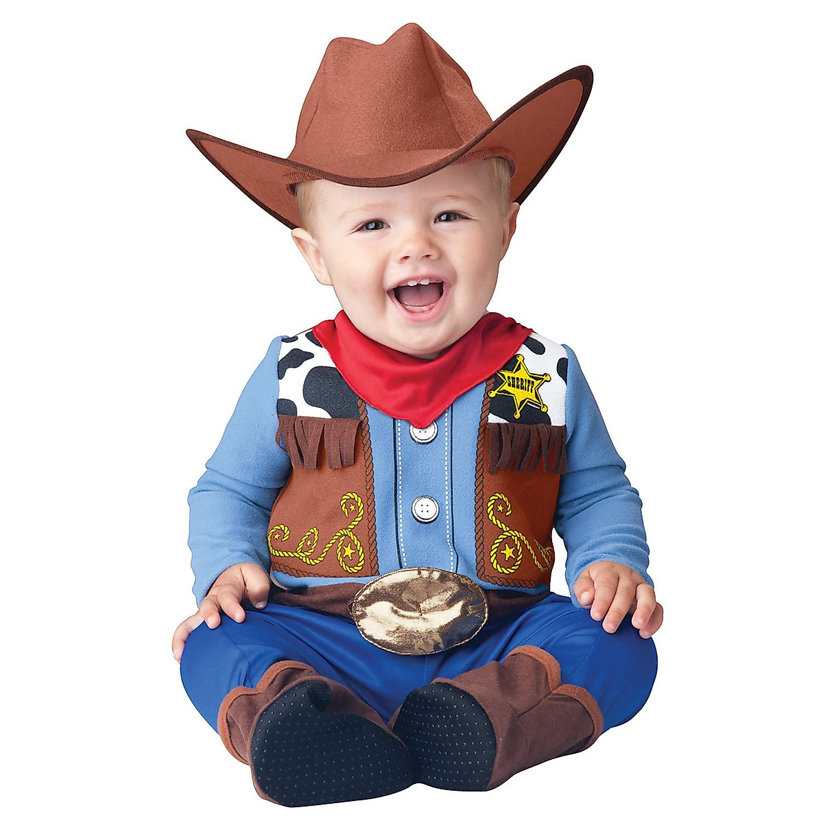 InCharacter Wee Wrangler Infant/Toddler Costume, Large (18-2T) Blue/Brown