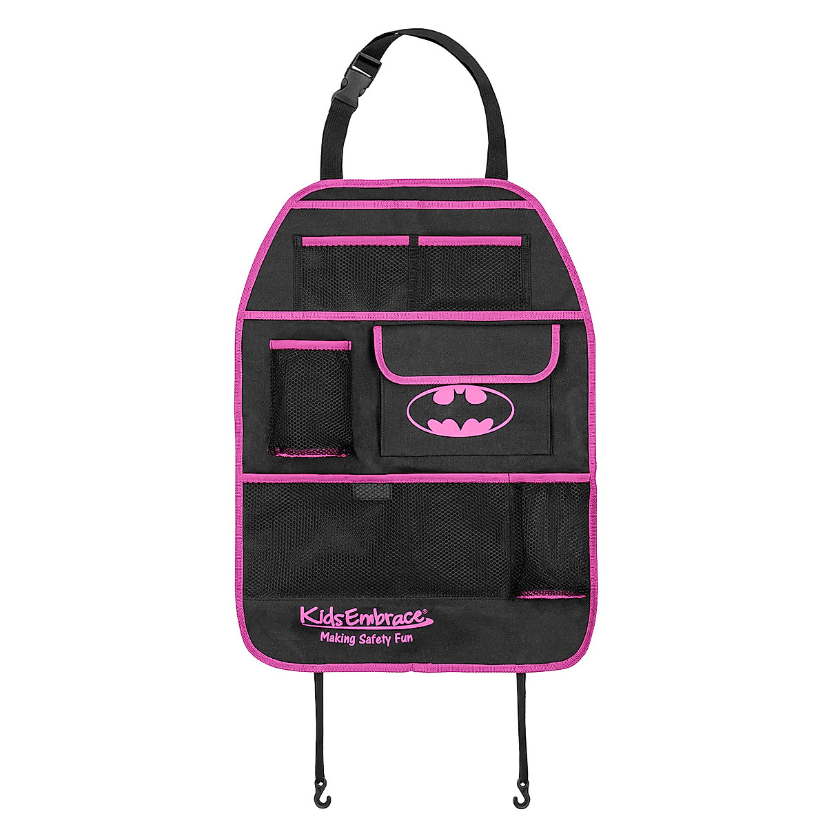 KidsEmbrace Batman Back Seat Organizer, DC Comics Batgirl Deluxe 6 Pockets, Pink