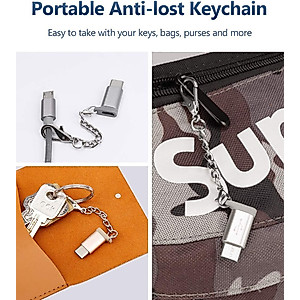 JSAUX Micro USB (Female) to USB C Adapter 4-Pack, Aluminum USB Type C Adapter with Keychain Fast Charging Compatible with Samsung Galaxy S10 S9 S8 Plus Note 9 8, LG V30 G5 G6, Moto Z Z2, more (Grey)