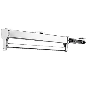 Pull-Out Closet Valet Rod, Adjustable Wardrobe Clothing Rail Top Mount Wardrobe Rack,White,300mm