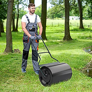 S AFSTAR Safstar Lawn Roller, Garden Drum Roller Push/Tow Behind, Water/Sand Filled Roller for Garden, Lawn, Backyard Ball Field, 16x20-Inch, 60L/ 16 Gallons