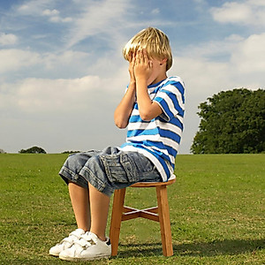 Felenny Small Step Stool Bamboo Fully Assembled Wooden Spa Bath Chair Low Stool for Kitchen Bedroom Living Room Bathroom(S;9.44 inches Height)