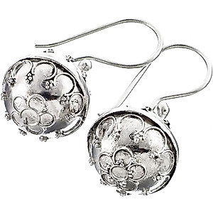 Handmade Harmony Ball Chime 925 Sterling Silver Earrings, 1/2"