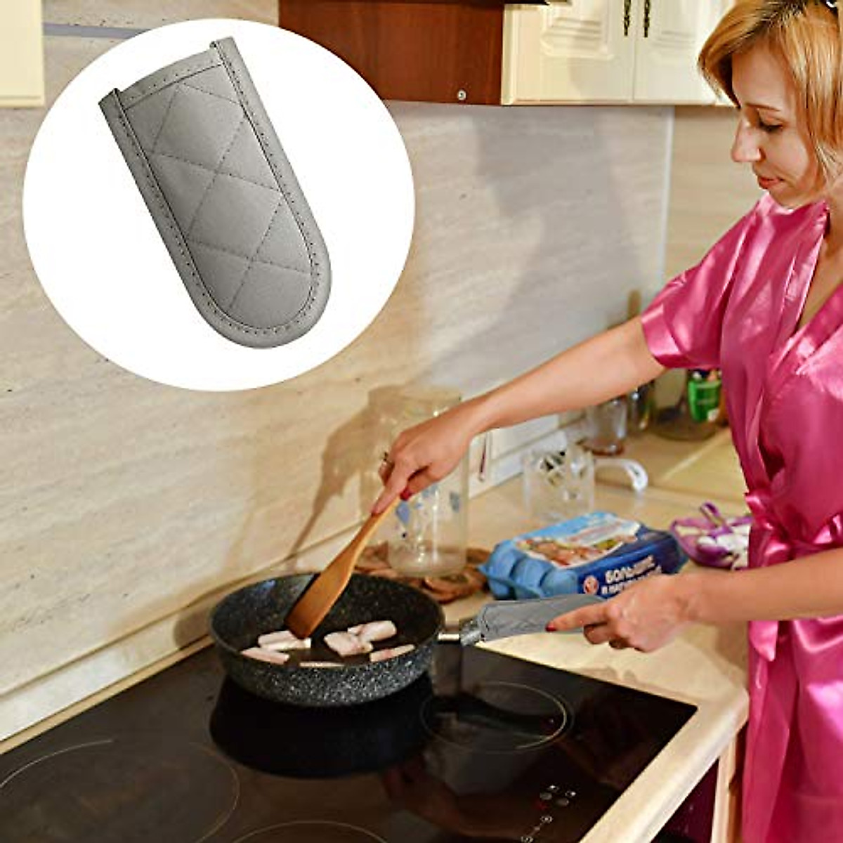 4 Pieces Hot Pan Handle Sleeves Heat Resistant Covers Non-Slip Holders for Home Kitchen Cooking Tools (Classic Styles)