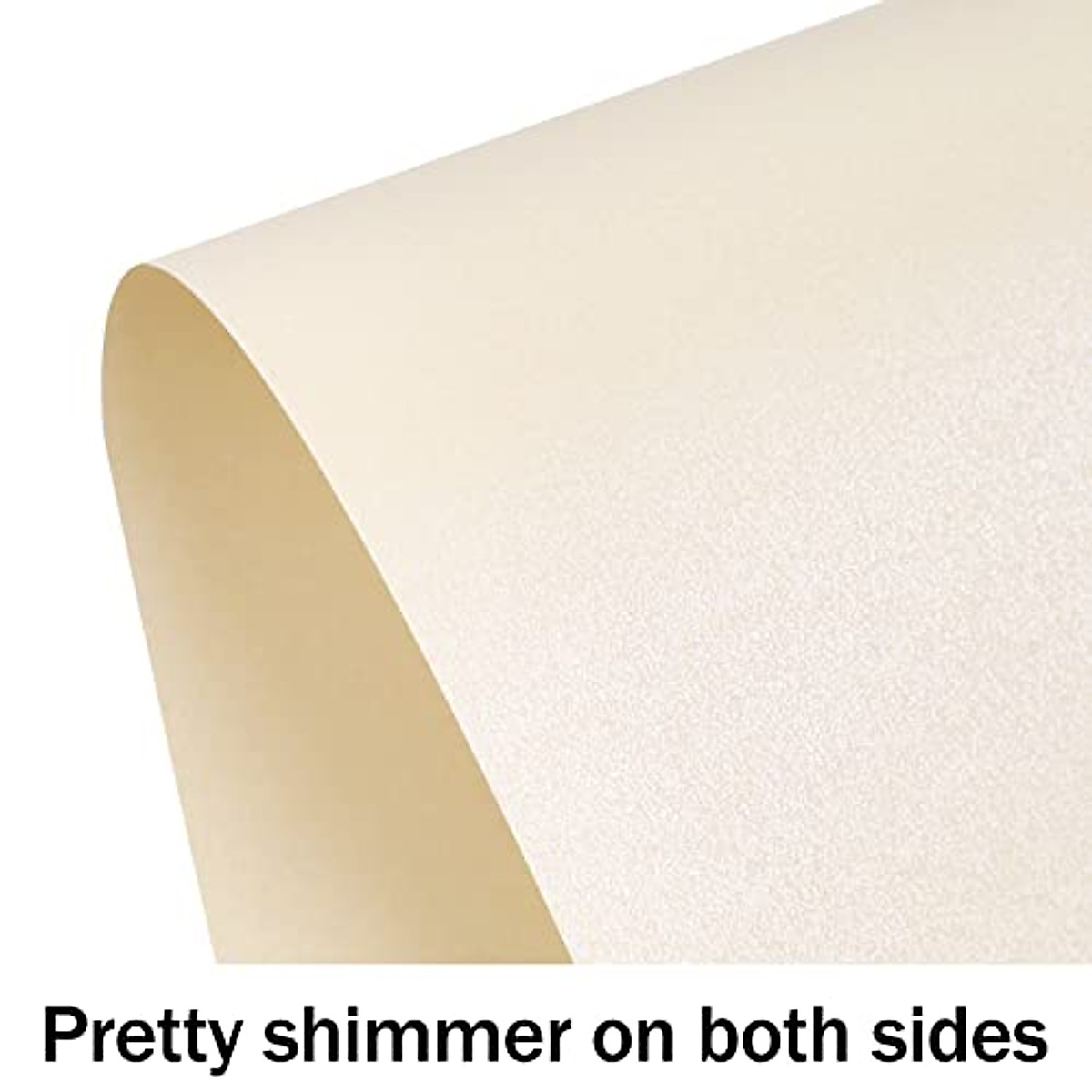 100 Sheets Cream Shimmer Cardstock 8.5 x 11 Off White Paper, Goefun 80lb Ivory Card Stock Printer Paper for Invitations, Certificates, Crafts, Card Making