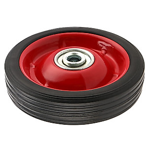 PINGEUI 4 PCS 5 x 1.2 Inch Solid Rubber Tire, Flat Free Solid Rubber Wheels, Hand Truck Replacement Wheels, 1/2-Inch Axle Hole, 110 lbs Max Load-Bearing Capacity