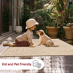 nuLOOM Braided Indoor/Outdoor Area Rug, 5' Round, Wynn Tan