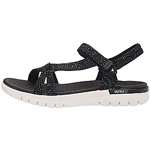 Skechers Women's ON-The-GO Flex Multi-Colored Strap Sandal Sport, Black, 8