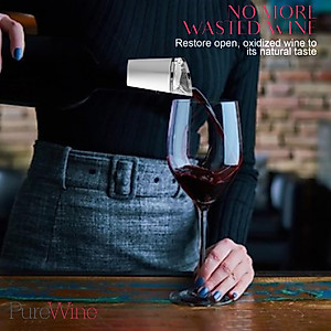 PureWine Phoenix Wine Purifier Removes Histamines & Sulfites, Reusable Wine Filter Aerates & Restores Taste - Starter Kit
