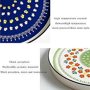 WAOCEO Appetizer Bowls Set of 4 Ceramic Sauce Dish Soy Sauce Dipping Plates Snack Sushi Fruit Appetizer Plates Side Dishes 4.33inches Salad Bowls (Color : Blue3)