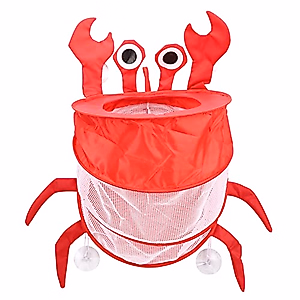 Kisangel Bathtub Toy Storage Animal Shape Folding Bedroom Hanging Bag Bath Toy Holder,Random Color