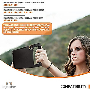 iOgrapher iPad Case with Handles for Tripod and Lens Adapter - iPad Stabilizer for Mini 4th, 5th, and 6th Gen - Tablet Case for Recording and Photos - iPad Holder for Tripod (Black)