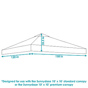 Sunnydaze 10 x 10 Foot Premium Pop-Up Canopy Shade with Vent - PU-Coated 150D Oxford Fabric Replacement Top for Canopy - Red