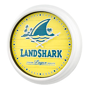La Crosse Technology 433-3841LS 15.75 Inch Landshark Indoor/Outdoor Analog Wall Clock, White