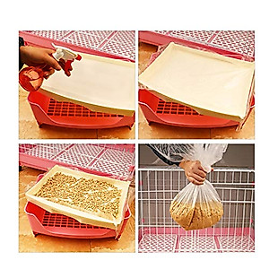 Small Pets Supplies 100 Sheets of Pet Disposable Cage Tray Film Cage Liner Rabbit Hamster Guinea Pigs Urine Pads- Size L