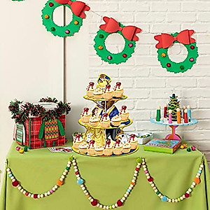 XFYCUTE Beauty and The Beast Party Supplies-Beauty and The Beast 3 Tier Cupcake Stand Birthday Dessert Display Stand for Kid's Birthday Party Decoration