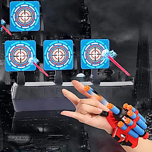 Spider Gloves Man Web Shooter Toy for Kids 2 Sets Spider Gloves Hero Launcher Wrist Toy Spider Hero Cosplay Costume Props Spider Shooters Spider Role Cosplay Toy