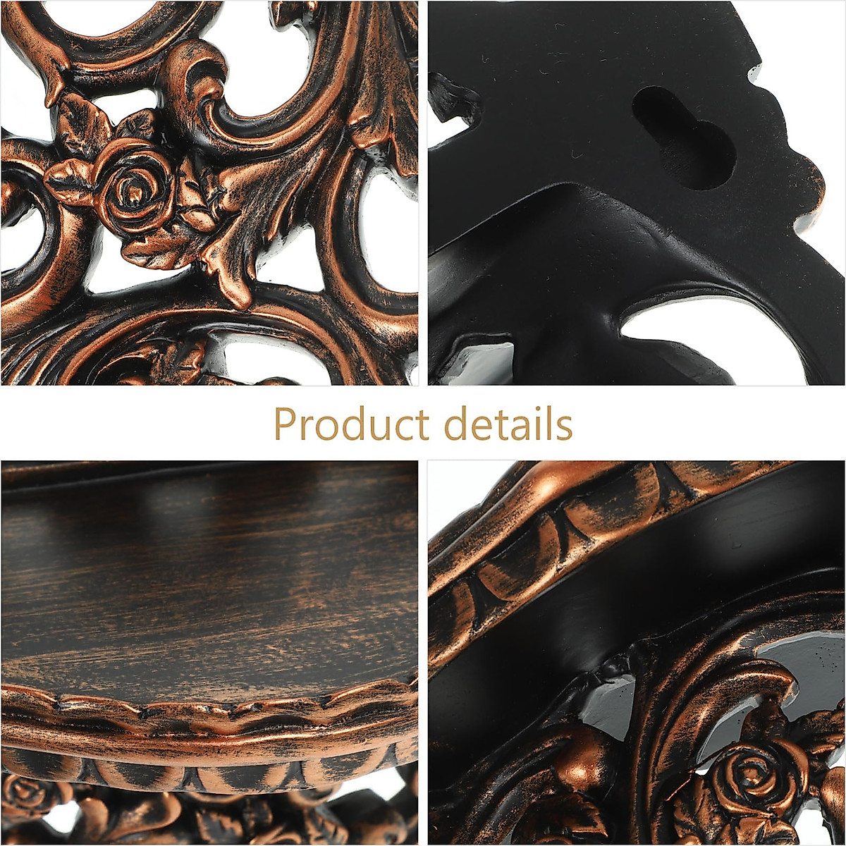 Ciieeo Wall Hanging Living Room Decorations Pot Stand Shelves Gold Wall Shelves Mount Sundries Holder Style Wall Holder Shelf Retro Storage Holder Antique Resin Household Hanging Board