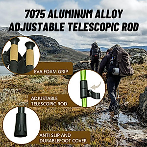 2 Pcs Trekking Poles,Aluminum Lightweight Collapsible Hiking Poles for Women,Walking Sticks for Hiking Carbon Fiber(Black)