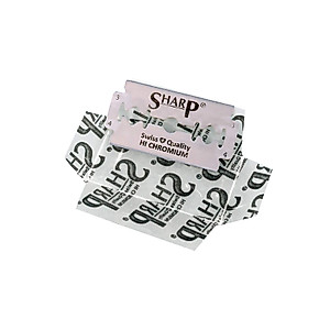 100 Sharp Hi Chromium Double Edge Razor Blades For Safety Razor - Men´s Safety Razor Blades For Shaving For Men For A Smooth And Clean Shave (1 Year Supply)