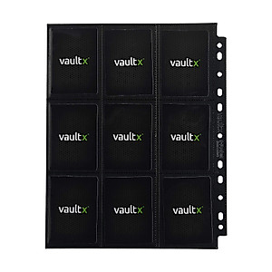 Vault X Sideloaders - 9-Pocket A4 Trading Card Binder Pages Storage Wallet - Double-Sided Side-Loading Pockets for 900 Card Capacity for TCG CCG (50 Pages)