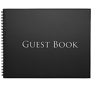 Iconikal Hardcover 1,260 Name Guestbook, Charcoal, 10 x 8 inches Record Guests Names Address Contact Information from Special Occasions