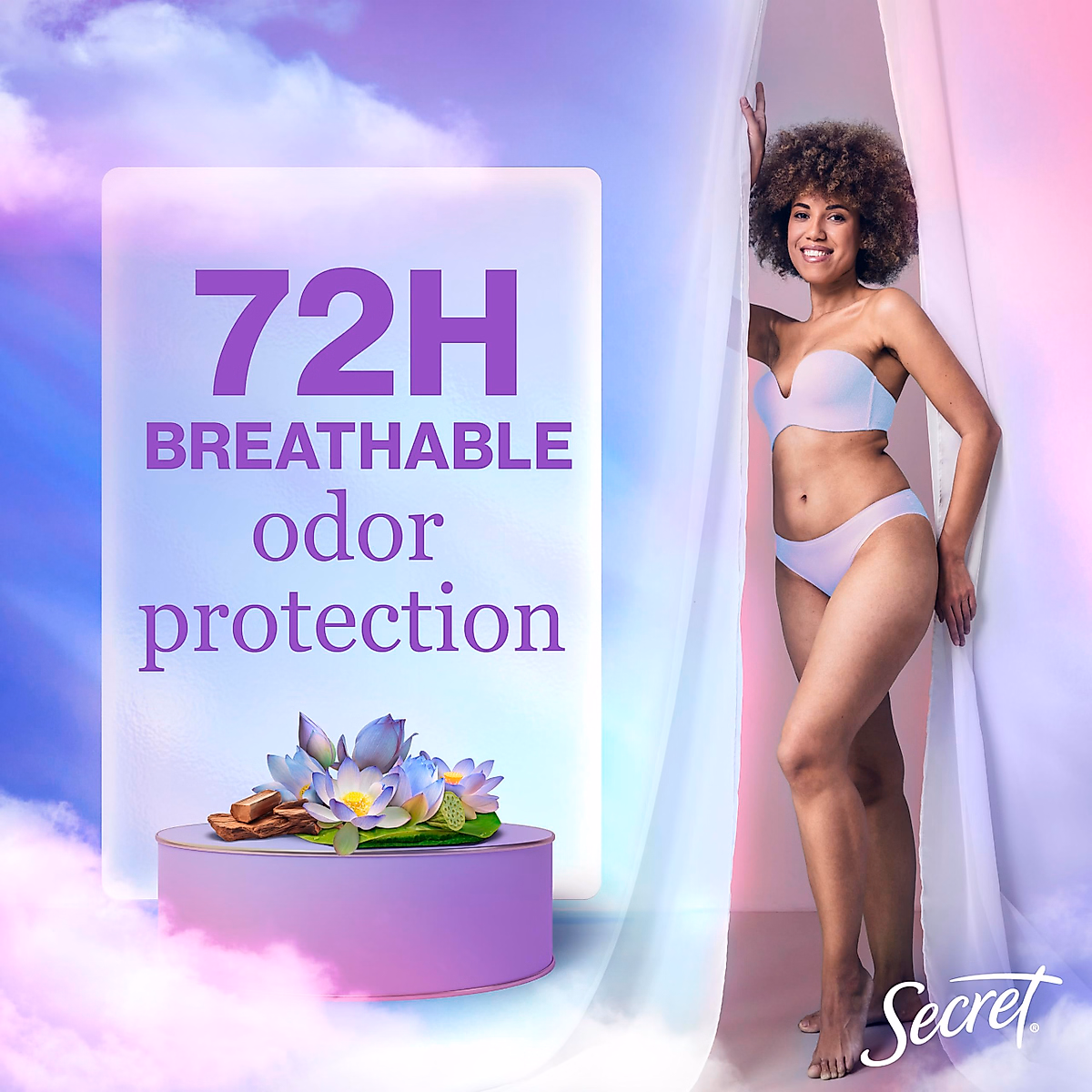 Secret Fresh Antiperspirant Deodorant for Women, 72hr Breathable Sweat & Odor Protection, Instant Freshness & Gentle, PH Balancing Minerals, Clear Gel, Cool Waterlily Scent, 2.6 oz (Pack of 3)