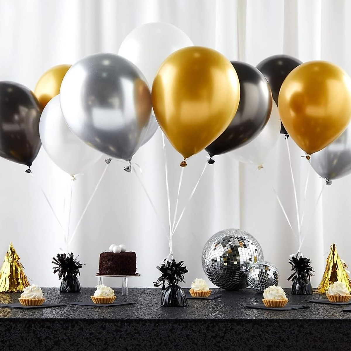 Black Balloon Weights - Set of 12 - Party Decor and Supplies