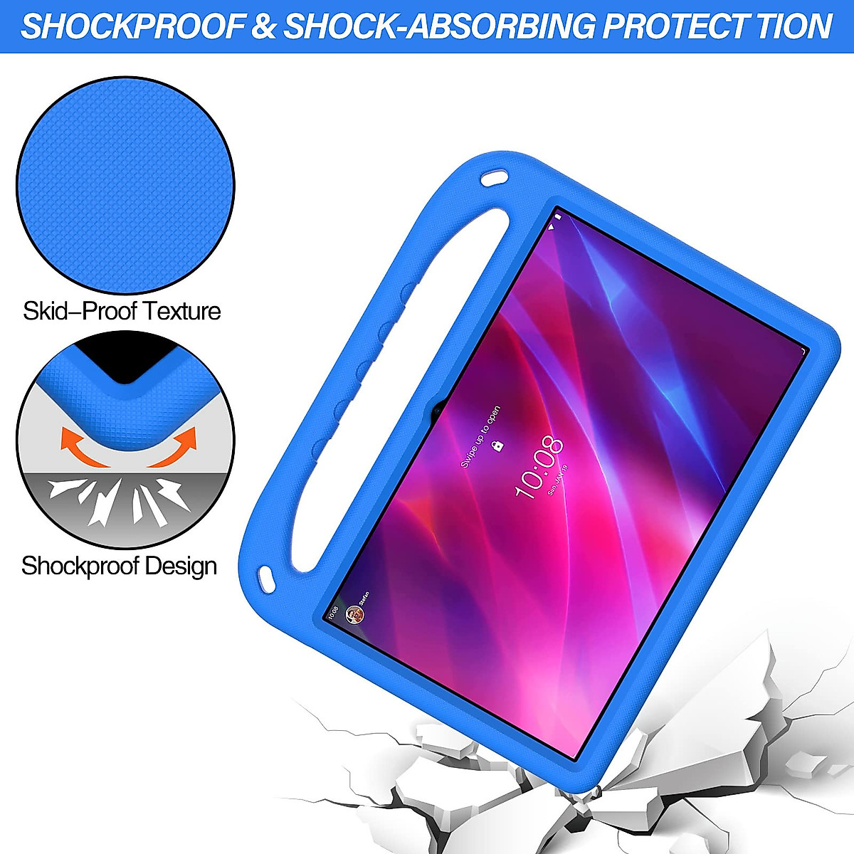 XunyLyee Kids Case for Lenovo Tab P11 Plus (11 Inch), EVA Shockproof Handle Light Weight Stand Cover for Lenovo Tab P11 Plus TB-J616F/ P11 TB-J606F, Blue