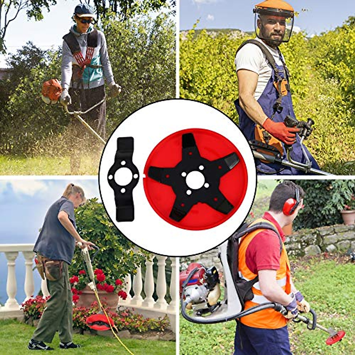 VILLCASE 1 set Tool Trimmers Home Steel Parts Weeding Mower Cutting Accessories Lawn Mowing Replacement Razors Head Brushcutter Garden Machine Plate Weeder Grass Blades Farm Cutter Brush