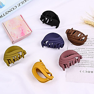 Hair Claw Clips for Thin, Medium & Thick Hair - 2.6 Inch Strong Matte Flower Jaw Clips for Women, Girls & Kids, Non-Slip Clamps with Gift Box (6 Packs, Multi Colors)