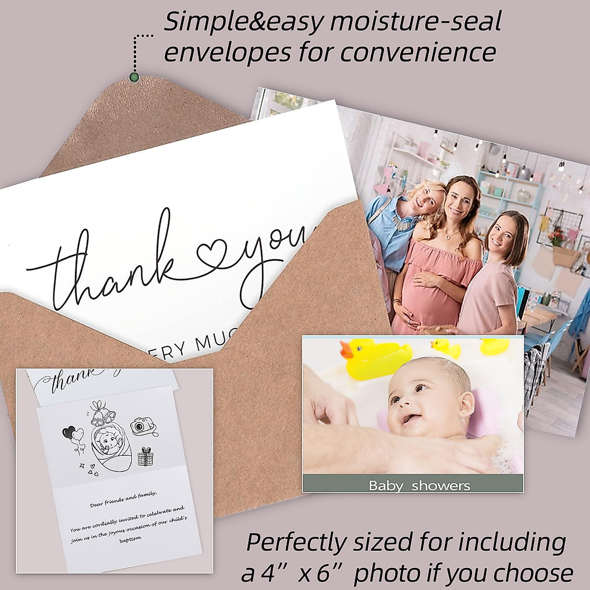 Thank You Cards with Envelopes, 20 Pack bulk White Thank You Cards 4 x 6 Inch, Thank You Notes for Wedding,Bridal Shower, Business, Baby Shower, Small Business, Graduation Opening Ceremony New Year